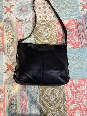 Coach | Bags | Coach F564 Black Leather Duffle Pebbled Crossbody Hobo ...